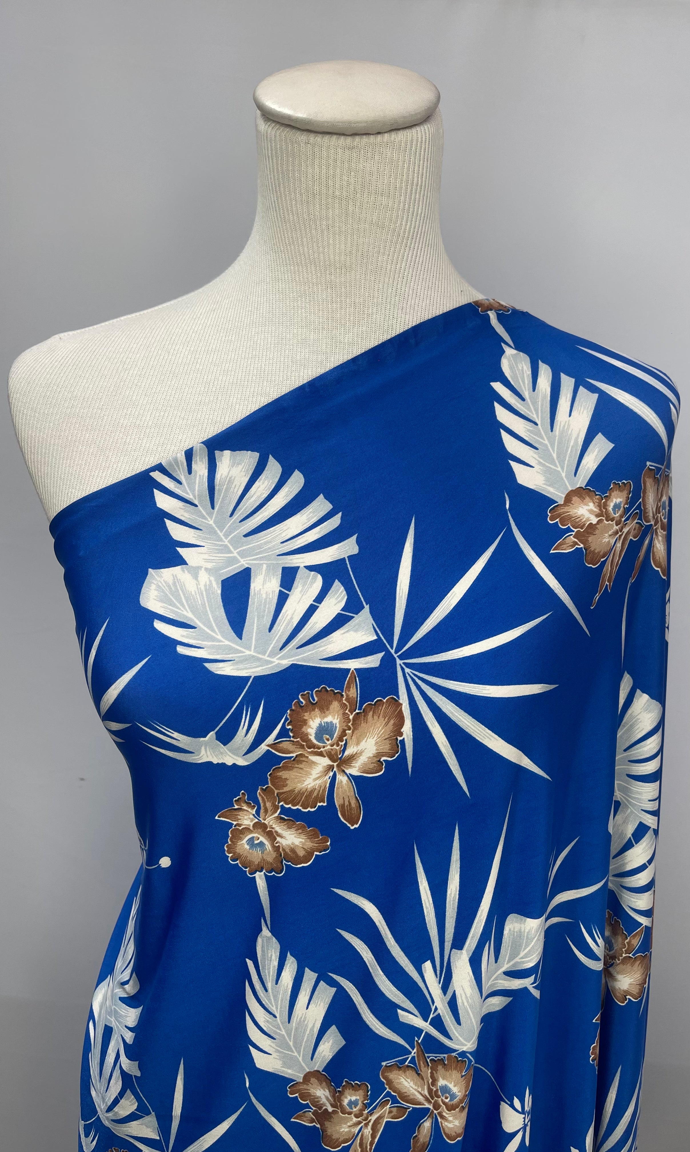Printed Lycra - Royal Sliver Palm - 150cm